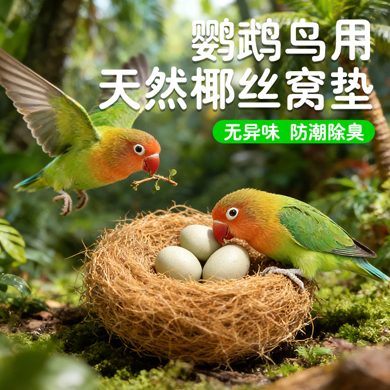 天然椰丝鸟窝垫料鹦鹉鸟巢防潮无异味玄凤虎皮鹦鹉鸟禽用品大全