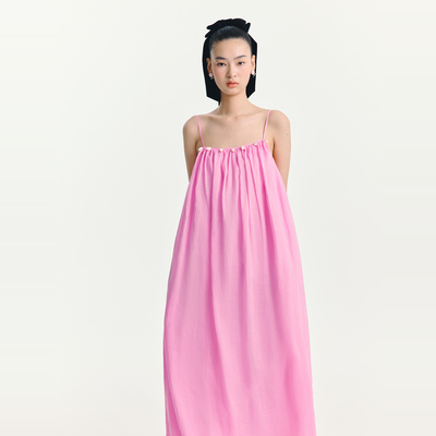 ESTER HSU 25SS 贝壳装饰苎麻吊带连衣裙