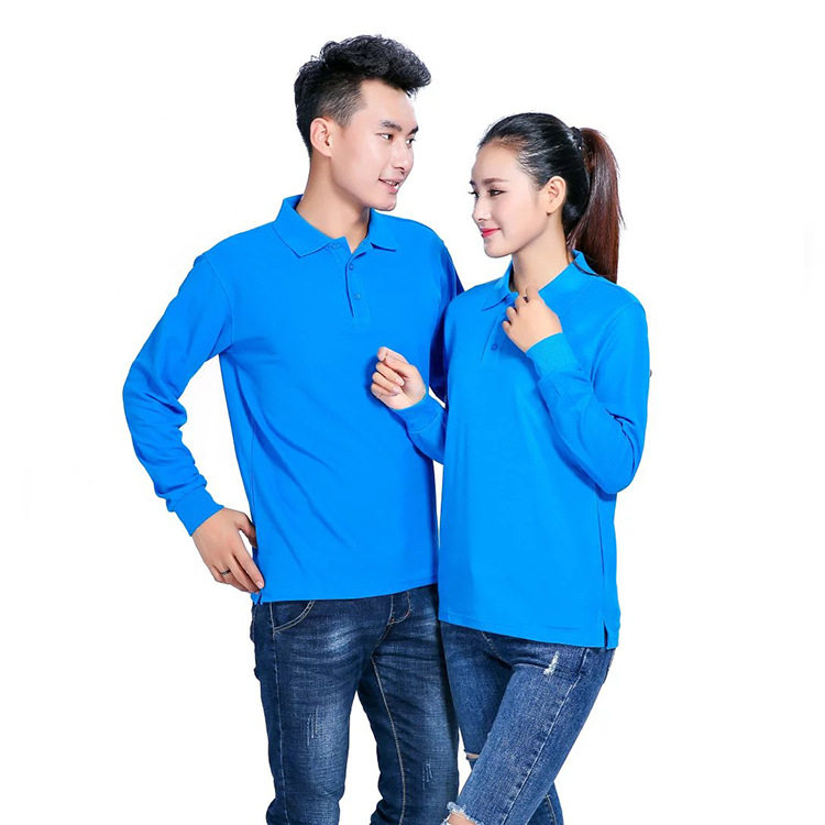 飞纳308长袖翻领Polo衫定制工作服刺绣logo加工厂价订做男女同款