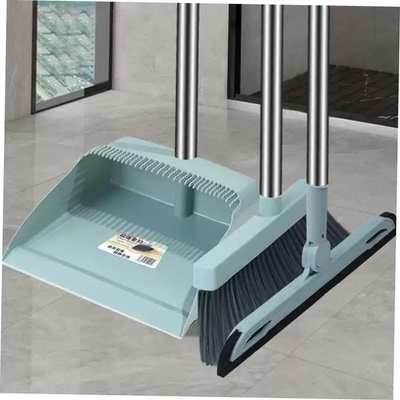 Broom and dustpan set with soft brush broom and dustpan set