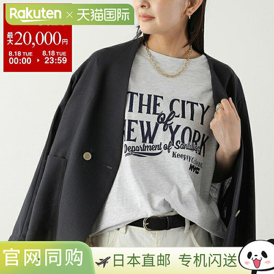 日本直邮GOODROCKSPEED NYC系列 女士圆领短袖T恤 26NYC004W 浅灰