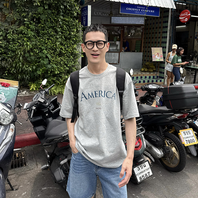 NickTian简单字母印花短袖T恤