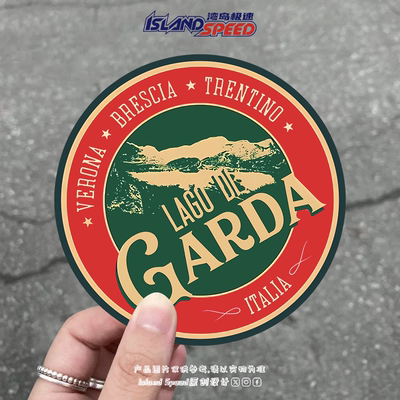 意大利加尔达湖标志汽车贴纸Lago di Garda个性创意设计越野车贴
