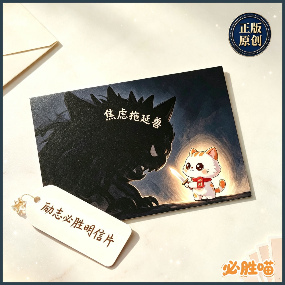 励志必胜明信片（带福利）-必胜喵文化