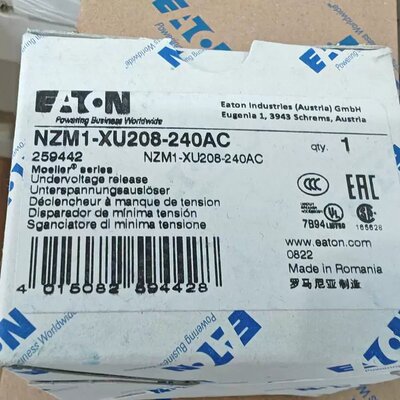 议价NZM1-XU208-240AC塑壳断路器欠压线圈正品