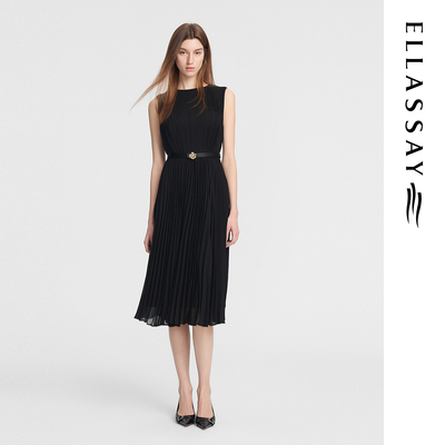 ELLASSAY歌力思夏季新款无袖百搭气质收腰连衣裙女EWE353Y08500