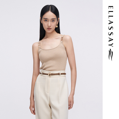 ELLASSAY歌力思春夏新款金属设计甜辣风吊带背心女EWF341M03000