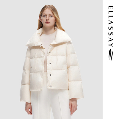 ELLASSAY歌力思秋冬新款简约优雅风立领鸭绒羽绒服女EWD354L03500