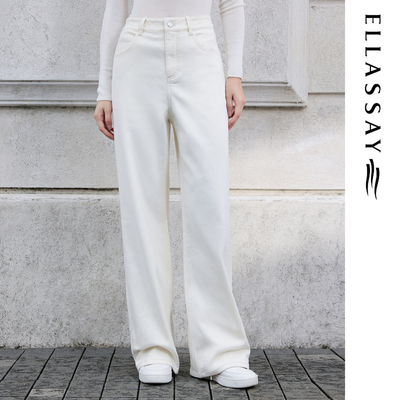 ELLASSAY歌力思秋季新款棉舒适简约直筒牛仔裤女EWD363N01100