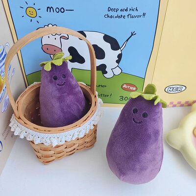 可爱茄子抖音少女心紫色玩偶搞怪解压毛绒玩具公仔生日礼物女情侣