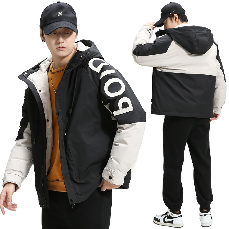 羽绒服男士2026新款秋冬季潮牌加厚工装派克连帽外套大码冬装夹克
