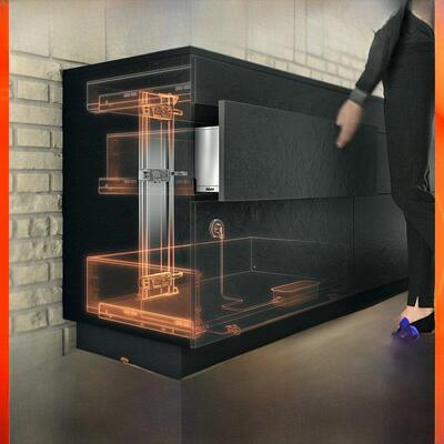 进口Blum电动坐骑提取柜减震抽屉触弹底部滑轨