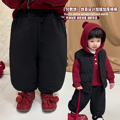 12月18【分数线】儿童冬款加绒加厚线条设计拒绝臃肿棉裤