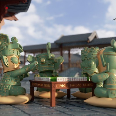 三星堆博物馆万事大吉树脂摆件