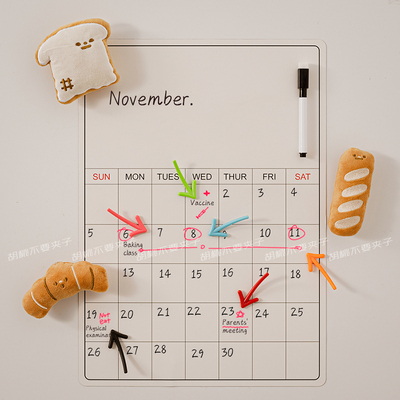 冰箱贴留言板磁吸月计划记事板