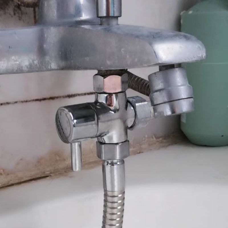 黄快开分水器活接一进二出三通角阀4分6分内外丝接口分水阀接头