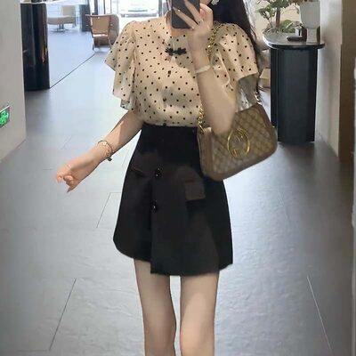 2026春夏季新中式中国风时尚气质显瘦衬衣女裙裤套装两件套D2674