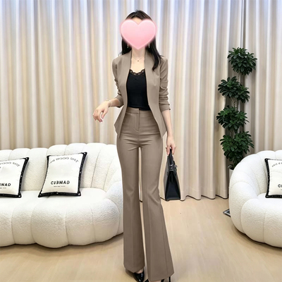 【爆款两件套有里布】通勤轻职风外套+微喇裤套装女装D11184