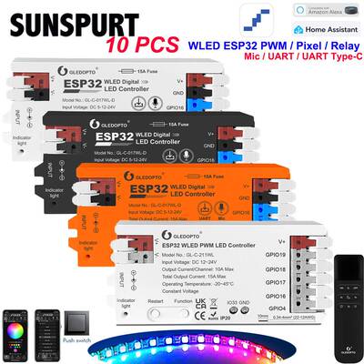 格乐德ESP32WLED幻彩七彩控制器支持WS2811/12B SK6812RGBCCT灯带