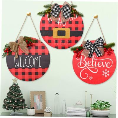 New Christmas Decorations for Christmas Red Doorplate with