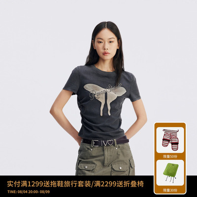 REVAN芮范设计师款华丽酷感蝴蝶翅膀T恤RL71001198