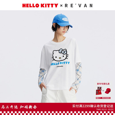 【蒋依依同款】REVAN芮范HelloKitty白色T恤RL71001459