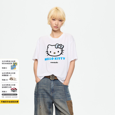【蒋依依同款】REVAN芮范HelloKitty白色T恤RL71001459
