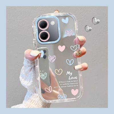 VIVOY100手机壳硅胶镜面彩色爱心