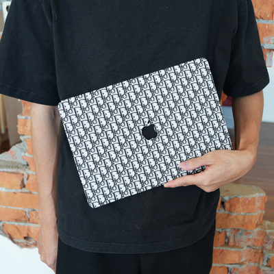 潮牌黑色缇花质感2024新款苹果电脑保护套适用于macbookprom113保护壳笔记本macm2air13macbookpro16寸外壳