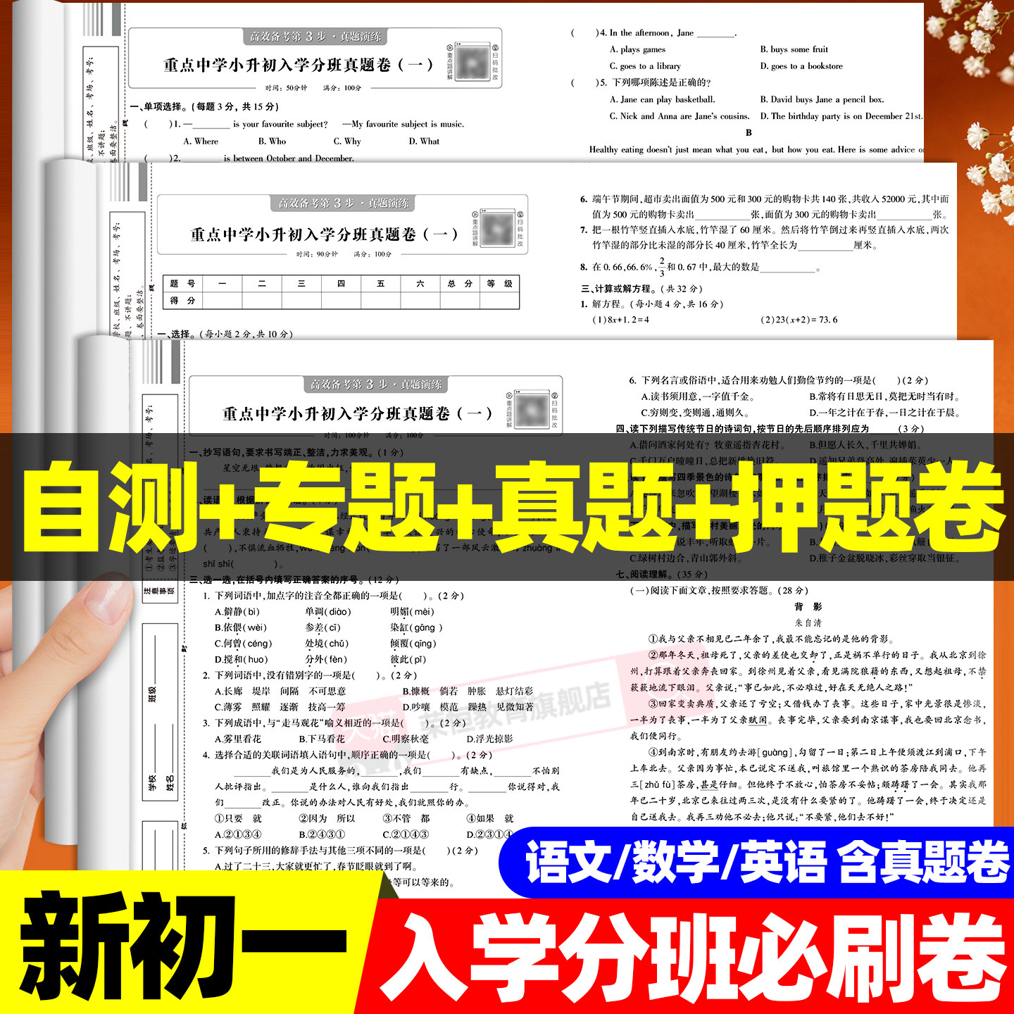 2026新版小升初分班考真题卷新初一入学分班必刷卷语文数学英语小学毕业总复习冲刺重点班初中试卷初一训练名校必刷一本暑假衔接