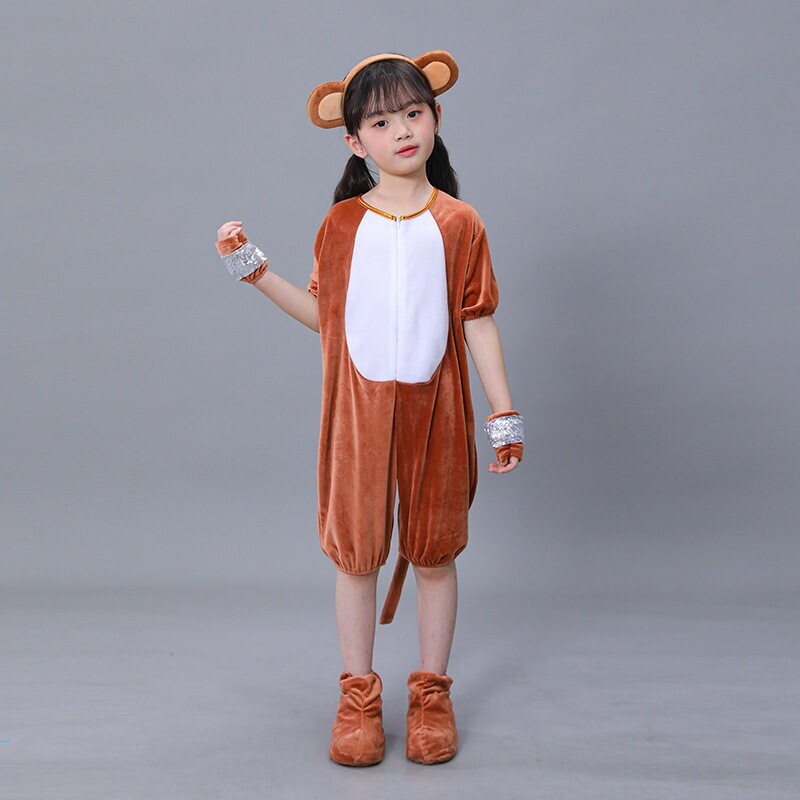 儿童小猴子演出服卡通亲子连衣裙服装话剧衣服小学生动物新款道具