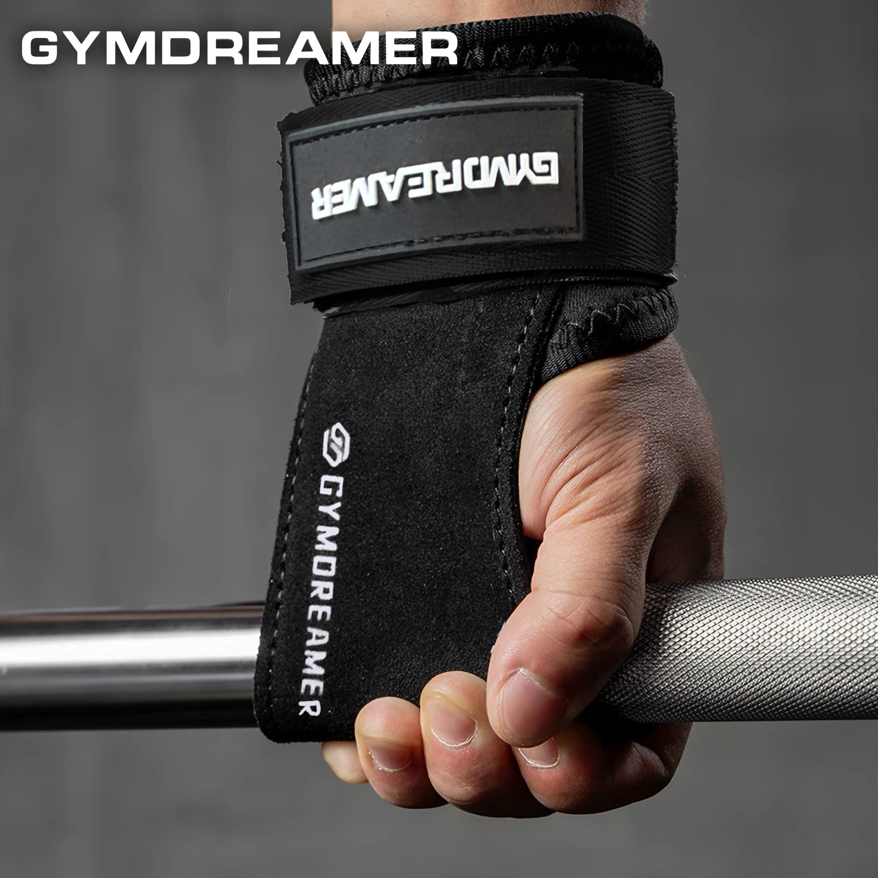 GYMDREAMER健身助力带牛皮护手掌防滑耐磨举重硬拉运动手套护具