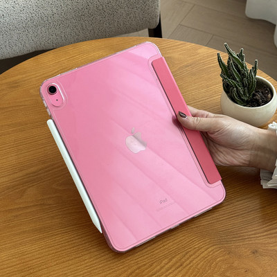 适用苹果ipad11代a16保护套平板电脑10代10.9皮套防弯透明一体式磁吸拆分亚克力保护壳y折三折无笔槽壳子全包