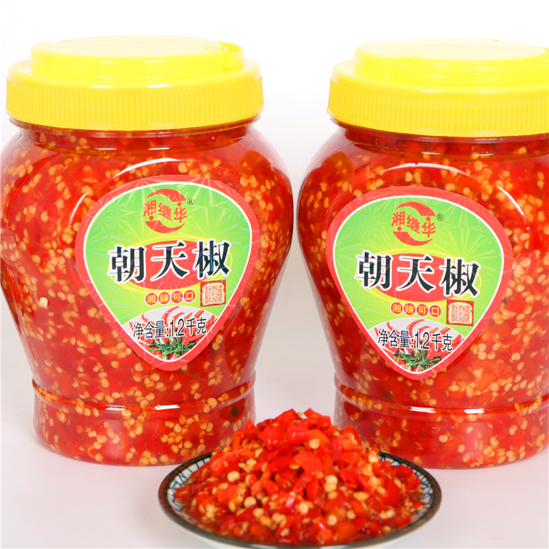 猛辣型特辣朝天椒湖南特产蒜蓉辣椒酱大瓶装超辣剁椒下饭剁辣椒