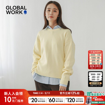 GLOBAL WORK毛衣女2026春季新款文艺温柔风多色针织衫611262