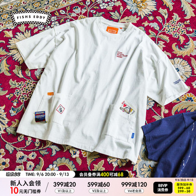 FISHS EDDY  T恤男女同款2026夏季新款复古宽松字母短袖1046910