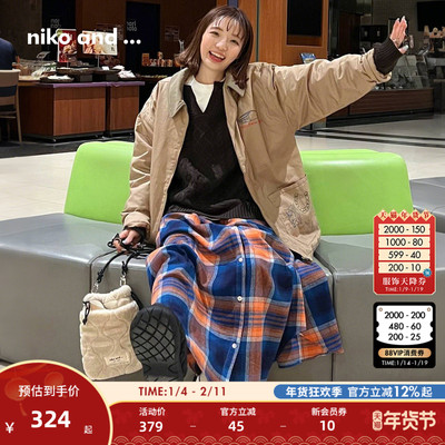 niko and ...那须马场系列2025冬季新款刺绣巴恩风夹克棉服594036