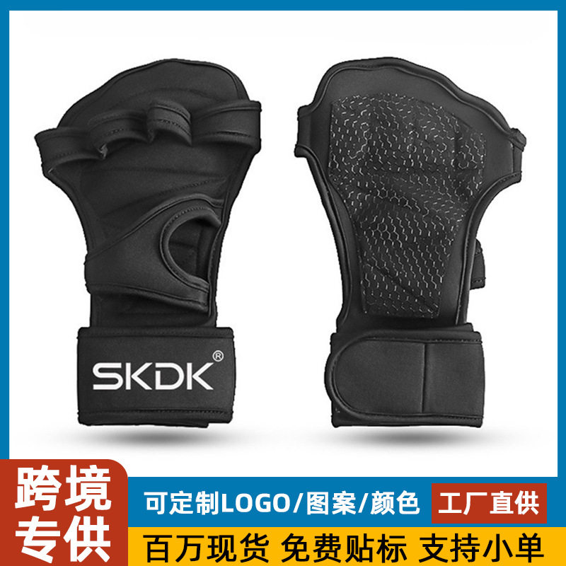 跨境健身手套助力带防滑耐磨缠绕带运动护具举重器械训练护腕