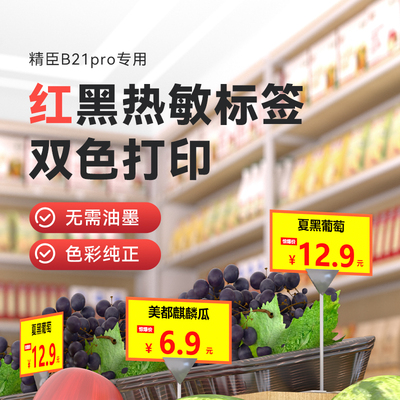 【B系列 红黑双色】精臣B1Pro/B21Pro/B2Pro零食店水果店价格标签机超市大尺寸价签展示牌促销生鲜食品标价牌