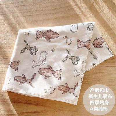 四季包单婴儿纯棉包被裹布初生春秋襁褓抱被薄款产房包巾新生用品