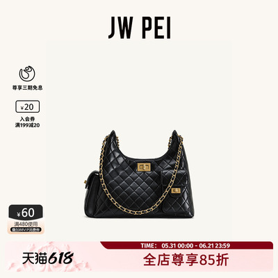 JW PEI单肩包Vivian绗缝链条包小香风流浪包hobo腋下包新款5S338
