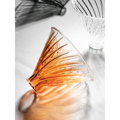 高硼硅玻璃V60手冲咖啡过滤杯螺旋边骨分流高流量过滤杯梯度滴漏