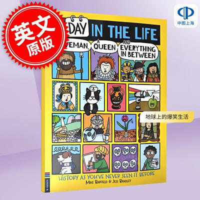 现货 地球上的爆笑生活 洞穴人、航海和奇妙万物的一天 迈克·巴菲尔德 儿童科普读物 英文原版 A Day in the Life of a Caveman,