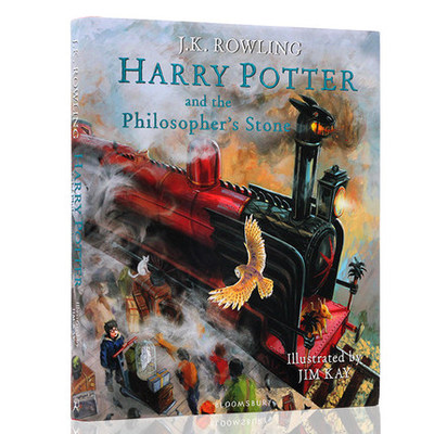 现货 哈利波特与魔法石 精装 大开本 彩绘插画版第一部 英文原版 Harry Potter and the Philosopher's Stone 1【中图原版进口】JK