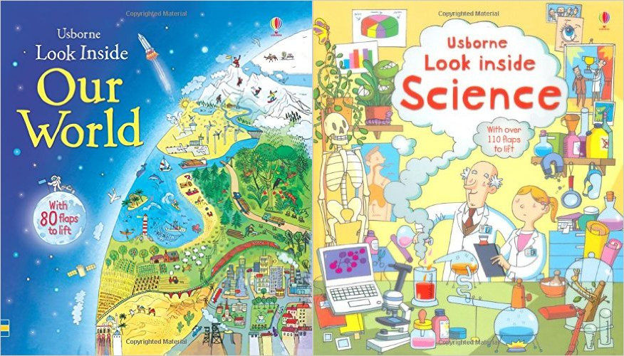 现货 Usborne 儿童百科套装 Look inside our world and science_虎窝淘