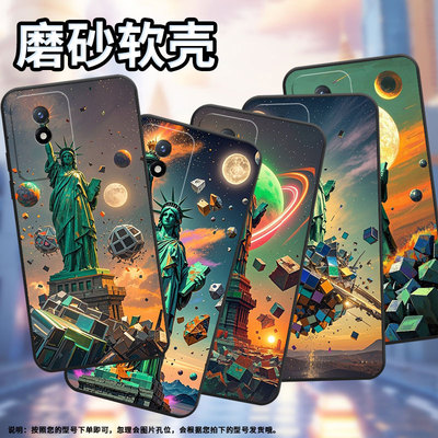 适用vivoY01海外版手机壳Y03t防摔V2254时尚Y16个性viviY03保护套V1934A不掉色Y12高级感南瓜灯怪物男女款