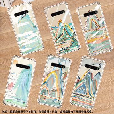 适用LGK61手机壳硅胶LGK71全包边中国风LGStylo6气囊壳彩色山峰防摔LGV60高级感商务简约时尚潮流保护套