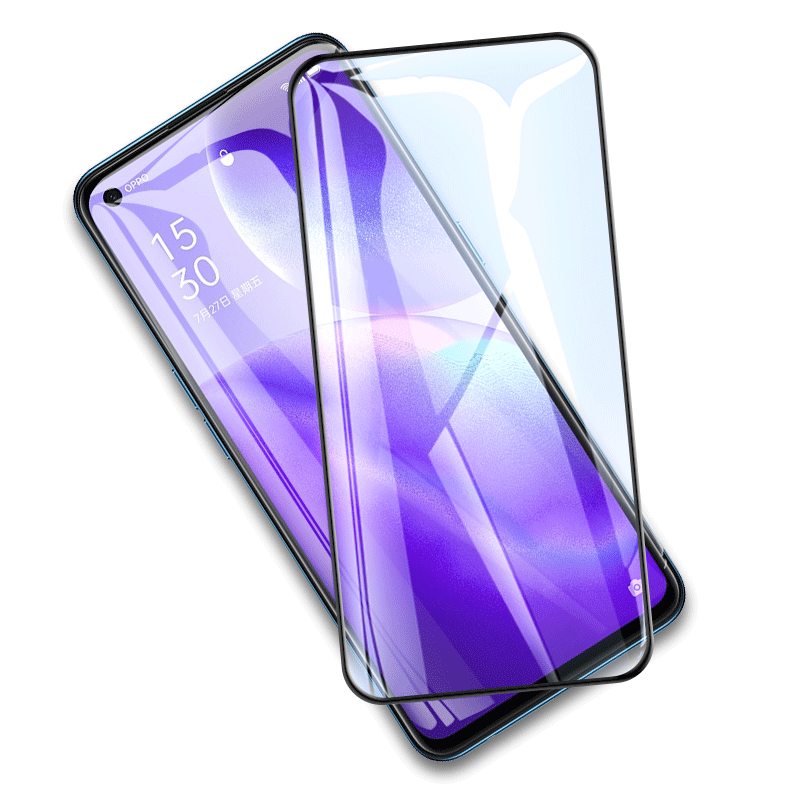 适用OPPO钢化膜reno7手机Relamex/q/gt/neo2/r15x全屏reno5/6/4/2reno4se贴A11X保r护A5/A93/A7X/A91/A72刚
