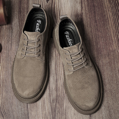 复古马丁靴男低帮秋季英伦真皮