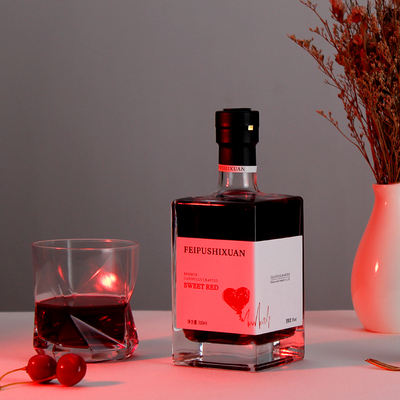 菲葡诗轩国产方瓶甜红8度葡萄酒